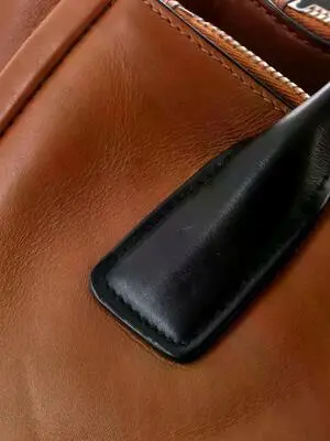Prada Belted Concept Double Zip Tote Calfskin Small Satchel