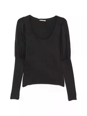 Paloma Wool Dooda Puff-sleeve Scoop-neck Top - Black