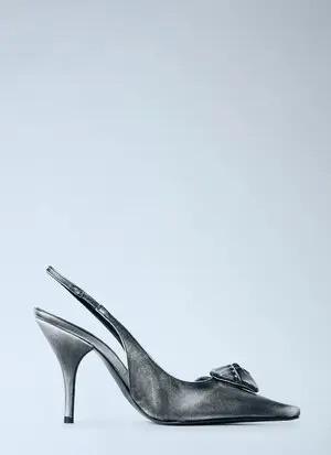 Prada Leather Slingback Pumps Grey