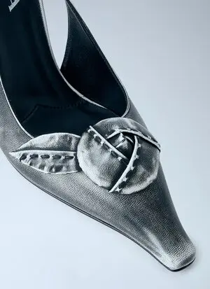 Prada Leather Slingback Pumps - Grey
