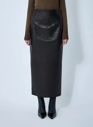 Khaite Loxley Leather Skirt