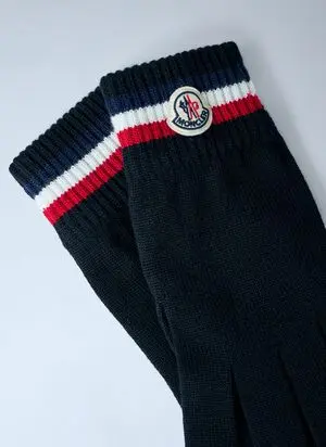Moncler Knit Gloves With Logo Patch