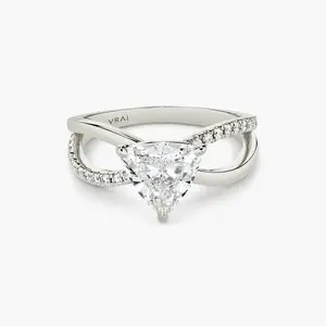 VRAI Duet Oval Engagement Ring - Platinum
