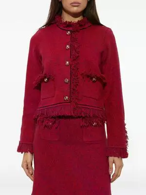 SELF-PORTRAIT Frayed Knit Jacket