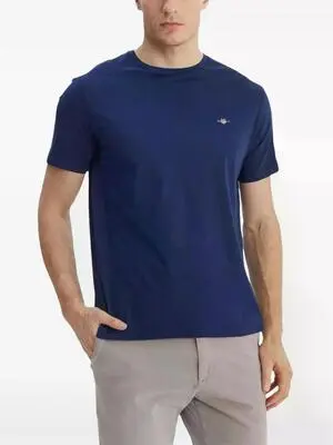 Gant Logo-embroidered T-shirt - Blue