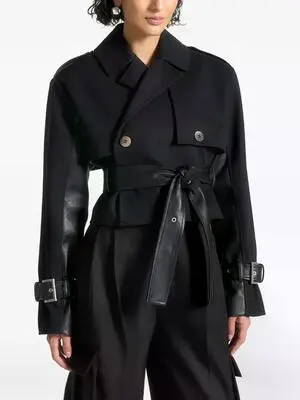 Manière De Voir Noemie Cropped Trench Coat With Belt