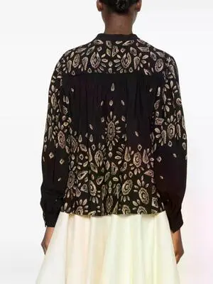 Ba&sh Brava Abstract-print Pleated Shirt