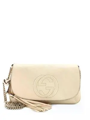 Gucci Soho Chain Leather Medium Crossbody Bag - Neutrals