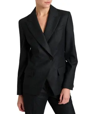 Santorelli Malli Single Button Jacket In Tonal Mini Check Wool