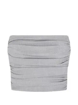 Manière De Voir Pleated Bandeau Tailored Corset Top - Grey