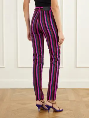 Chloé Striped Virgin Wool Mid-rise Skinny Pants