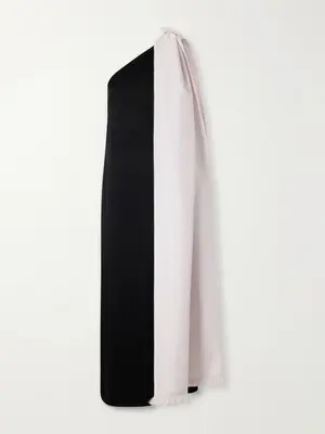 Bernadette Ross Two-tone One-shoulder Satin Gown