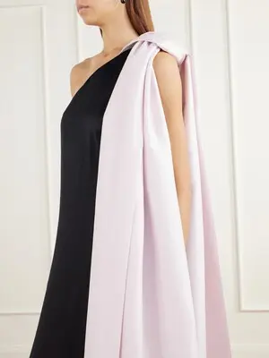 Bernadette Ross Two-tone One-shoulder Satin Gown