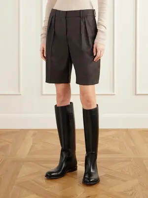 Acne Studios Rockan Pleated Wool-twill Shorts