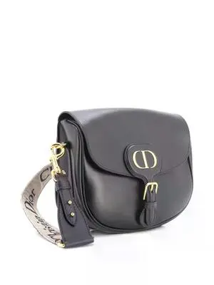 Dior Bobby Flap Bag Leather Large Crossbody Bag - Black