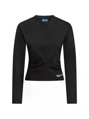 Karl Lagerfeld Gathered Long-sleeve T-shirt - Black