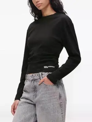 Karl Lagerfeld Gathered Long-sleeve T-shirt