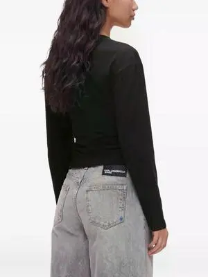 Karl Lagerfeld Gathered Long-sleeve T-shirt
