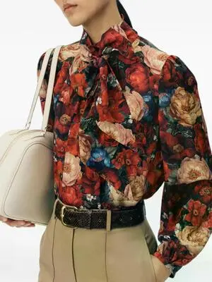 Adam Lippes Joan Floral-print Silk Blouse