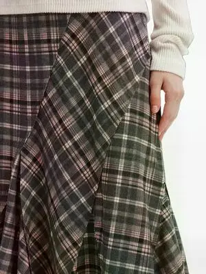B+AB Check-pattern Midi Skirt