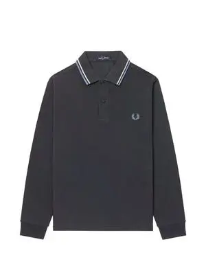 Fred Perry Twin Tipped Long-sleeve Polo Shirt - Grey