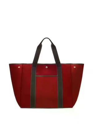 Rue De Verneuil Leather-trim Pocket Tote Bag - Red