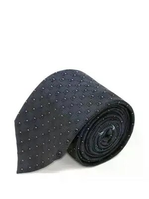 FERRAGAMO Gancini Silk Jacquard Tie - Blue