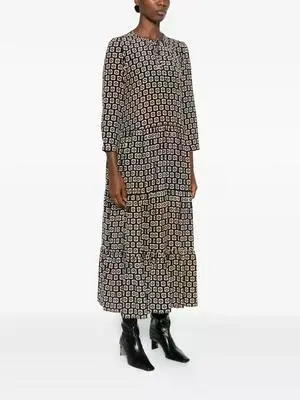 Max Mara Geometric-print Tiered Dress