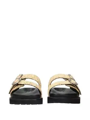 JIL SANDER Buckle-fastening Raffia Sandals