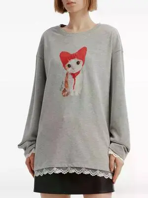 B+AB Lace-trim Long-sleeve T-shirt