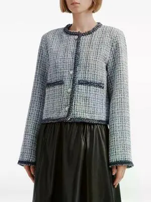 B+AB Tweed-effect Braided-trim Jacket