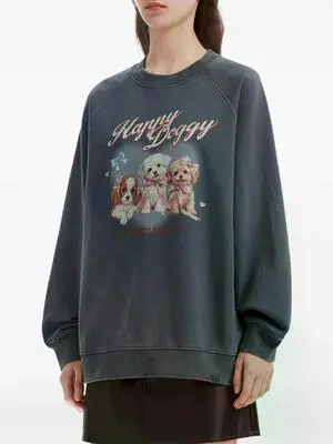 B+AB Dog-print Raglan-sleeve Sweatshirt