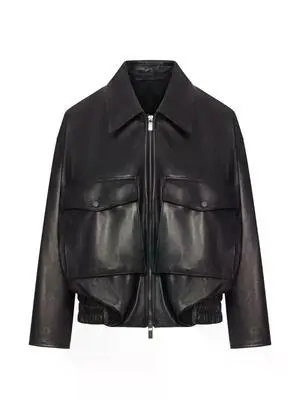 SALVATORE SANTORO Pocket-detail Leather Jacket - Black