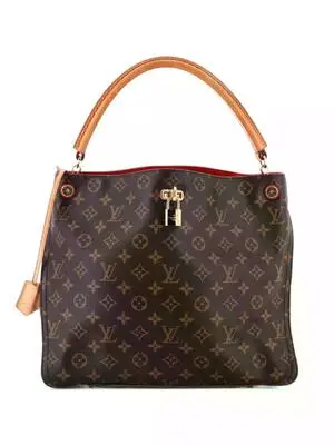 LOUIS VUITTON Gaia Handbag Monogram Canvas And Exotics Hobo Bag - Brown