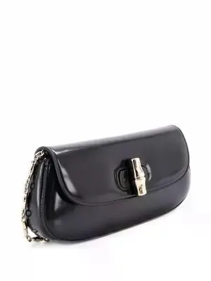 Gucci Bamboo Night Chain Leather Clutch Bag