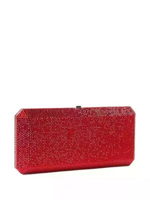 Judith Leiber Slim Rectangle Crystal-embellished Clutch Bag - Red
