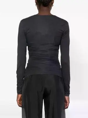 Paloma Wool Junco Ruched Cowl-neck Top - Grey