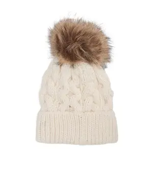 Barbour Cable-knit Scarf And Beanie Hat Set