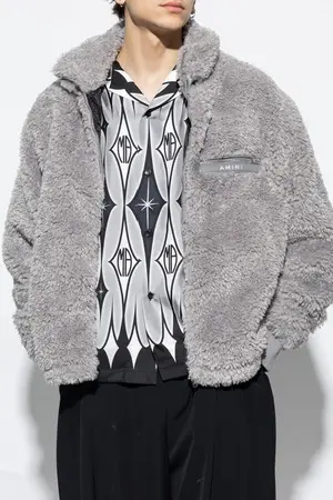 Amiri Logo-print Faux-fur Jacket