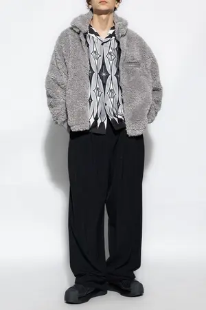 Amiri Logo-print Faux-fur Jacket