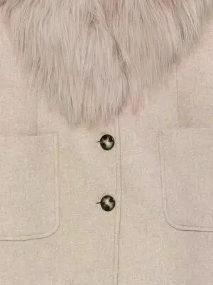Blumarine Fur-collar Button-up Coat