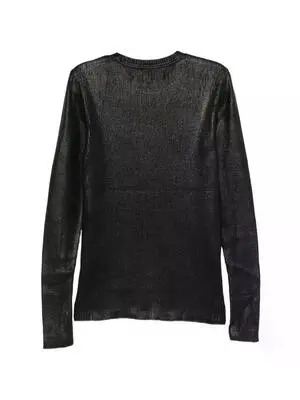 JULIUS Ribbed-knit Metallic-finish Sweater
