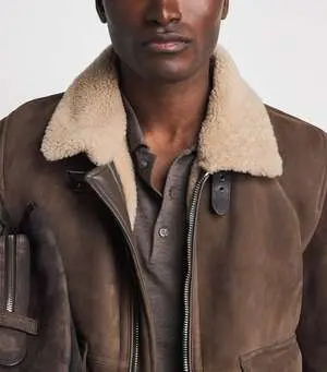 MOORER Shearling Fiano Bomber Jacket