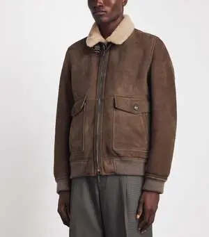 MOORER Shearling Fiano Bomber Jacket