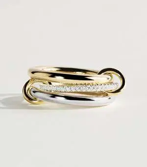 SPINELLI KILCOLLIN Sterling Yellow Gold And Diamond Libra Ring - Silver