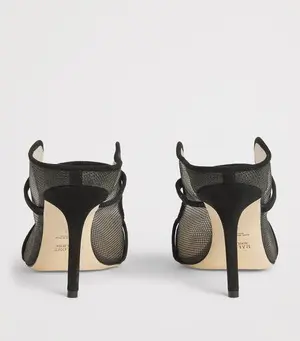 MALONE SOULIERS Embellished Mesh Maureen Arc Heeled Mules 85
