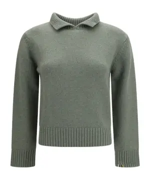 Extreme Cashmere Jo Ribbed Polo Sweater - Hemlock