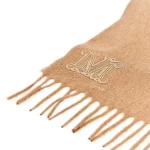 Max Mara Monogram Embroidery Cashmere Scarf