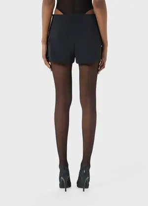 Blumarine Intarsia-embroidered Cady Shorts