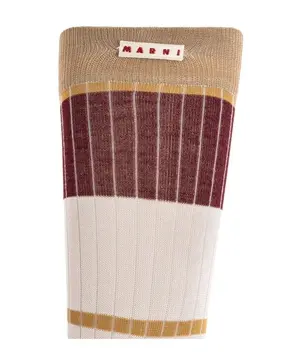 Marni Stripe Pattern Logo Socks